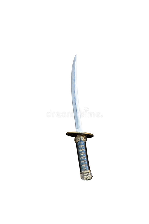 Sword Steel Blade Samurai Ancient Isolated on White Background Stock ...