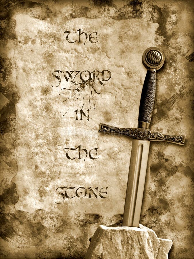 Sword in the stone stock illustration. Illustration of weapons - 12222174