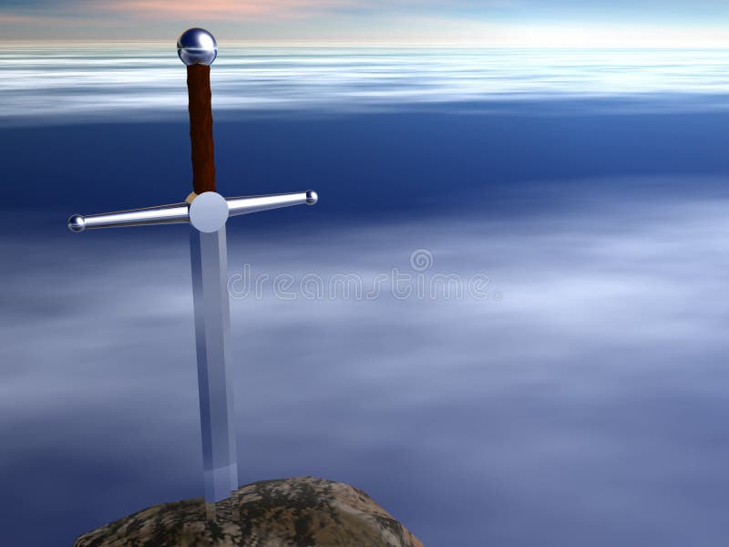Sword in a stone stock illustration. Illustration of aurthurian - 231474
