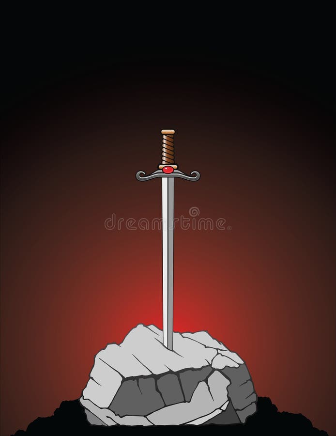 Sword in Stone stock vector. Illustration of knight, sword - 34521794