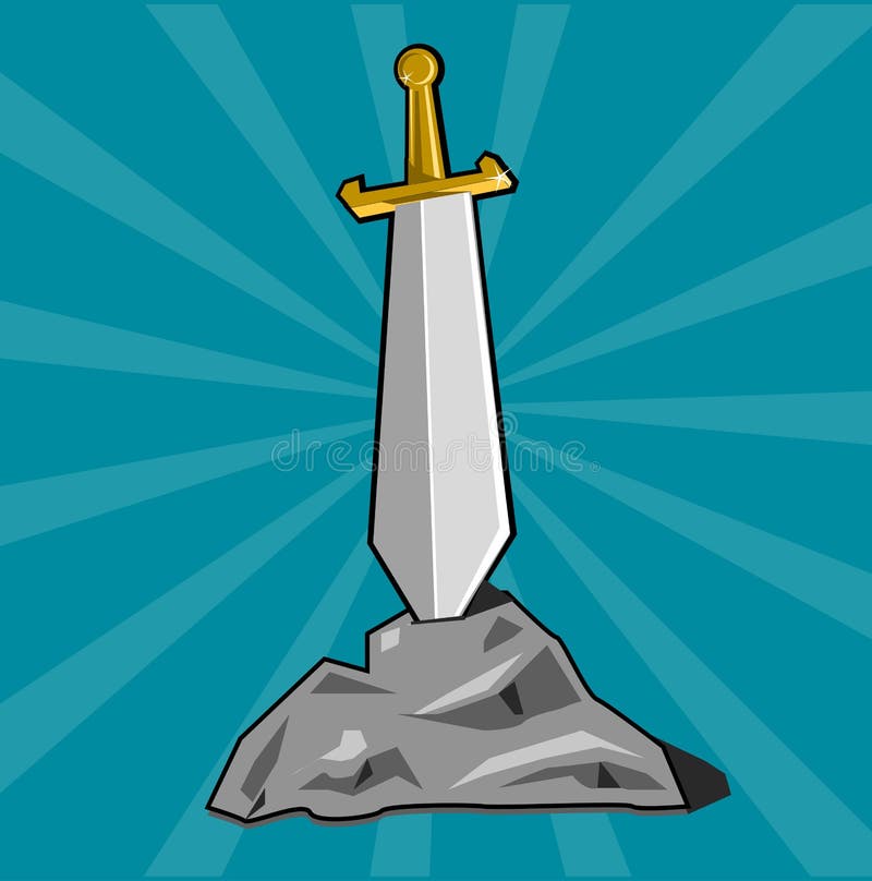 Sword stuck into stone stock vector. Illustration of death - 41699034