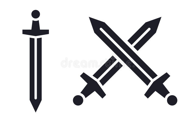 Sword Symbol Short Sword Icon Stock Vector - Illustration of sword ...