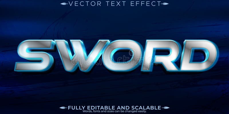 Sword Text Effect, Editable Game and Movie Text Style Stock Vector ...