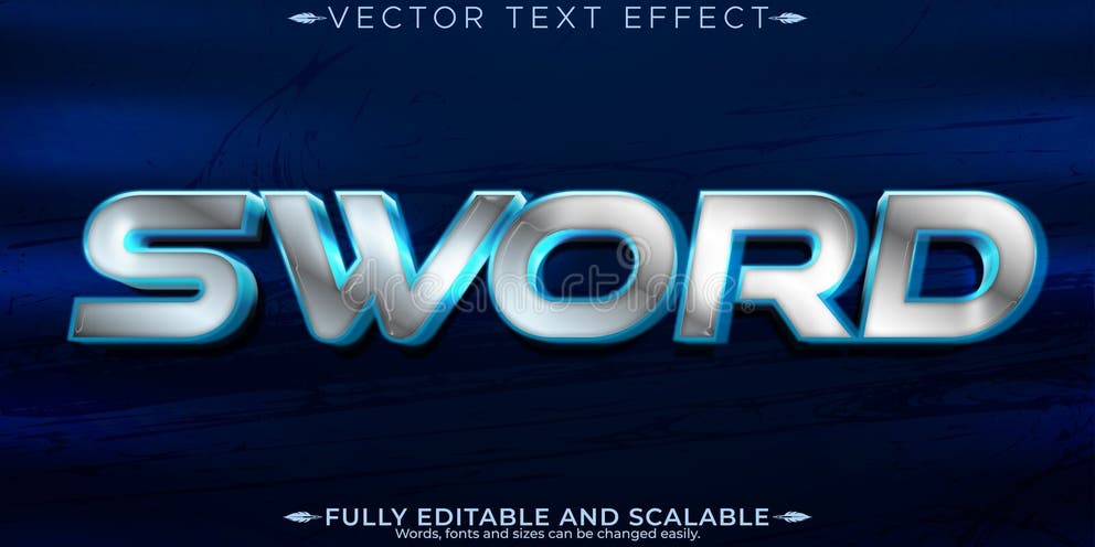 Sword Text Effect, Editable Game and Movie Text Style Stock Vector ...