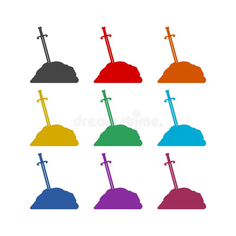 Sword Stone Coloring Stock Illustrations – 8 Sword Stone Coloring Stock ...