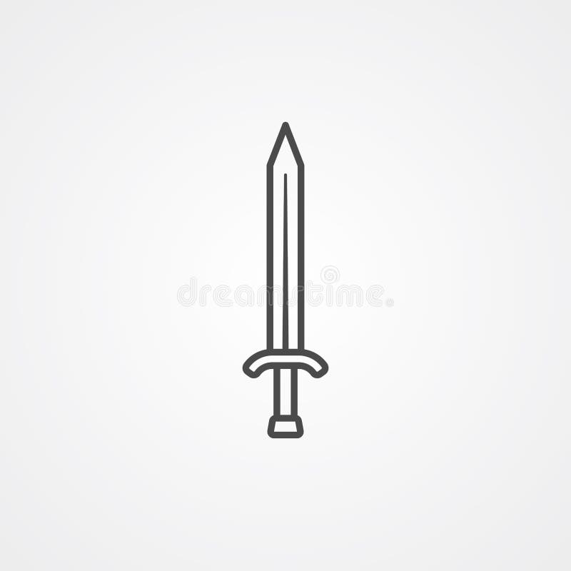 Sword Vector Icon Sign Symbol Stock Vector - Illustration of black ...