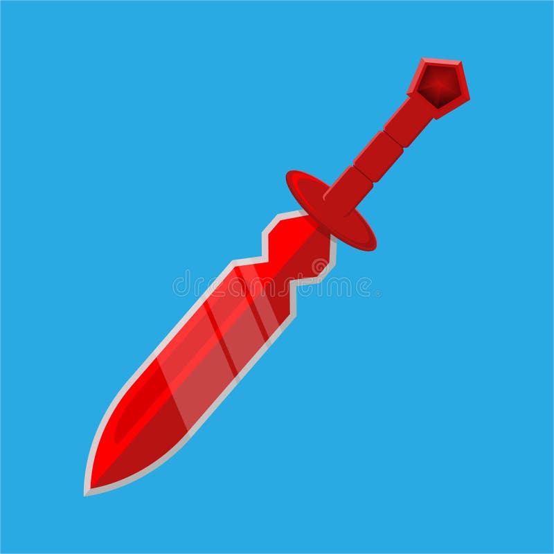 Sword Vector Illustration with Red Color Stock Vector - Illustration of ...