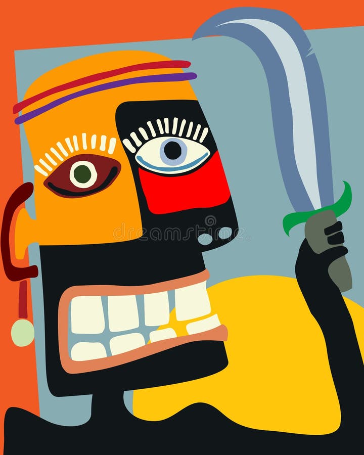 The sword warrior stock vector. Illustration of polynesia - 303253142