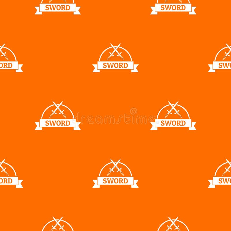 Sword Warrior Pattern Vector Orange Stock Vector - Illustration of ...