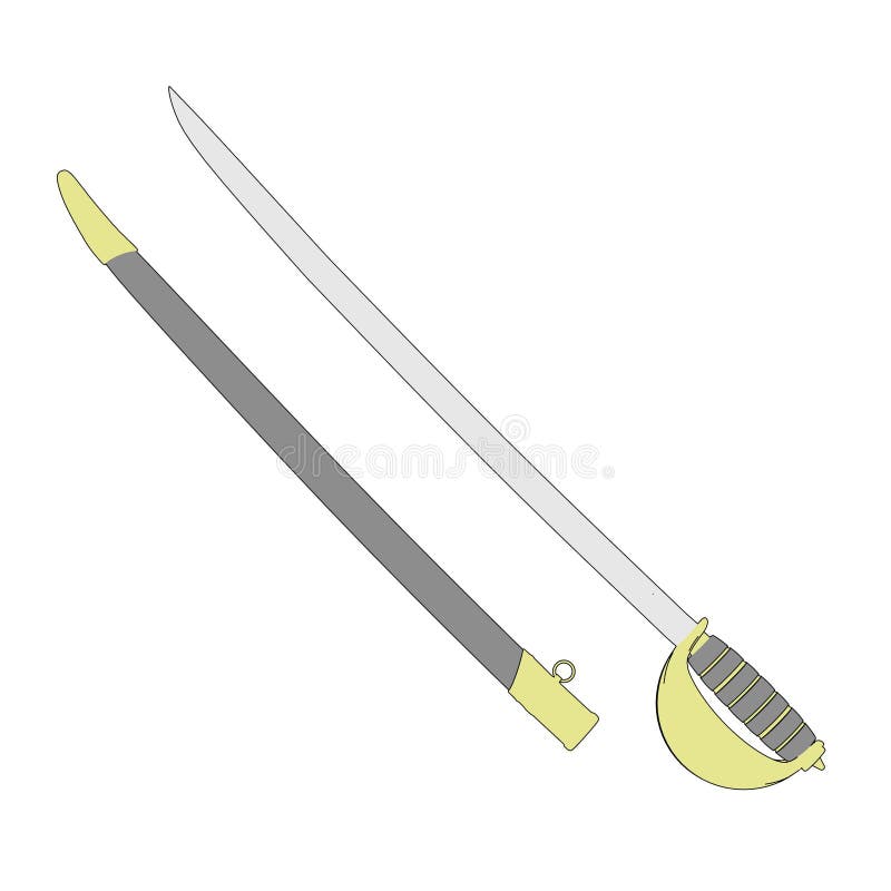 Sword weapon - sabre stock illustration. Illustration of handdraw ...