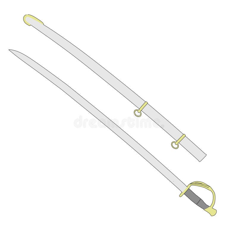 Sword weapon - sabre stock illustration. Illustration of handdraw ...