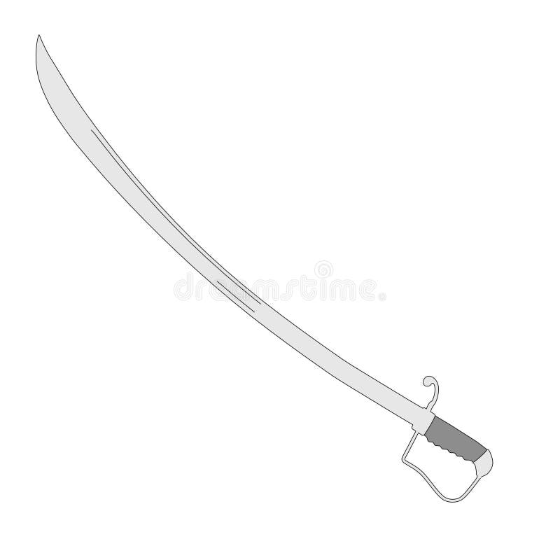 Sword weapon - sabre stock illustration. Illustration of handdraw ...