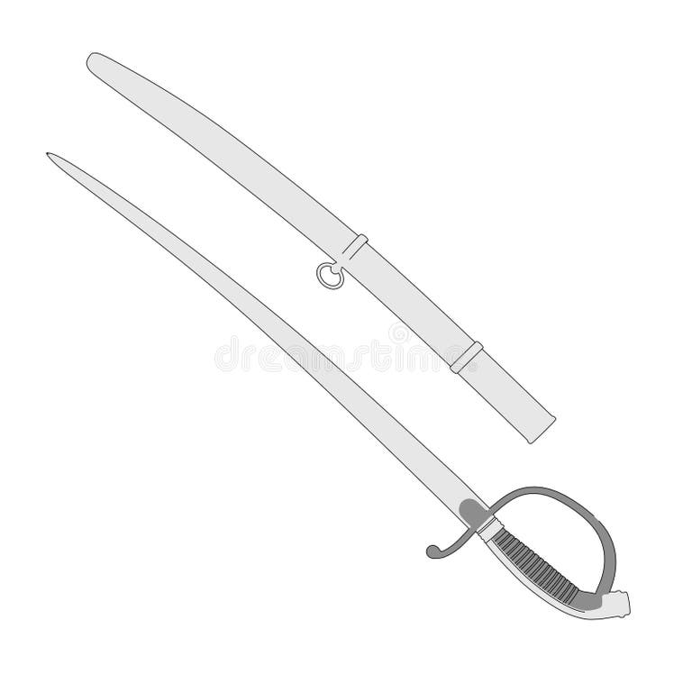 Sword weapon - sabre stock illustration. Illustration of drawing - 39184957