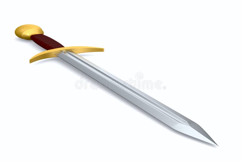 Sword on white background stock illustration. Illustration of armor ...