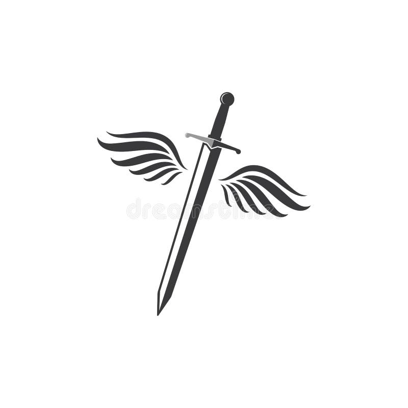 Sword Wings Logo Icon Vector Illustration Design Stock Vector ...