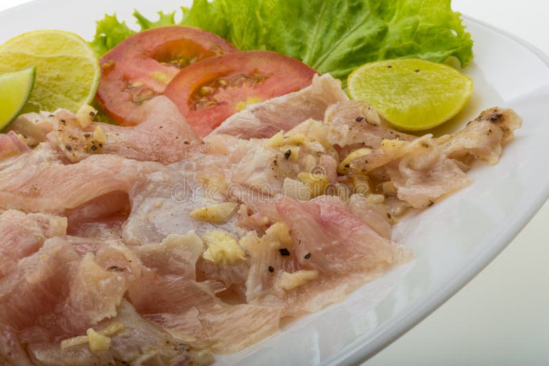 Swordfish carpaccio stock image. Image of sauce, olive - 40316799