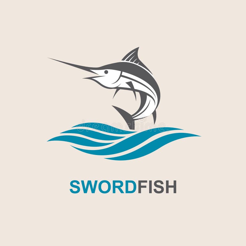 Swordfish fishing emblem stock vector. Illustration of spinning - 92614638