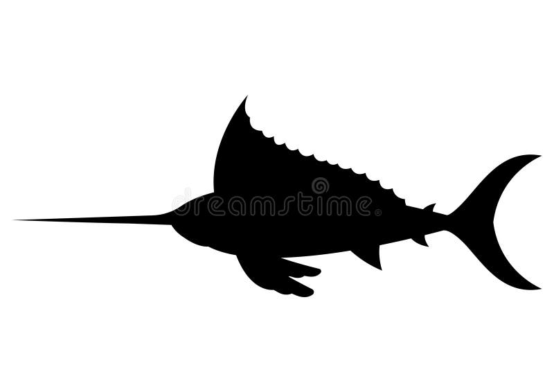 Set of Swordfish Silhouette Vector Art on a White Background Stock ...