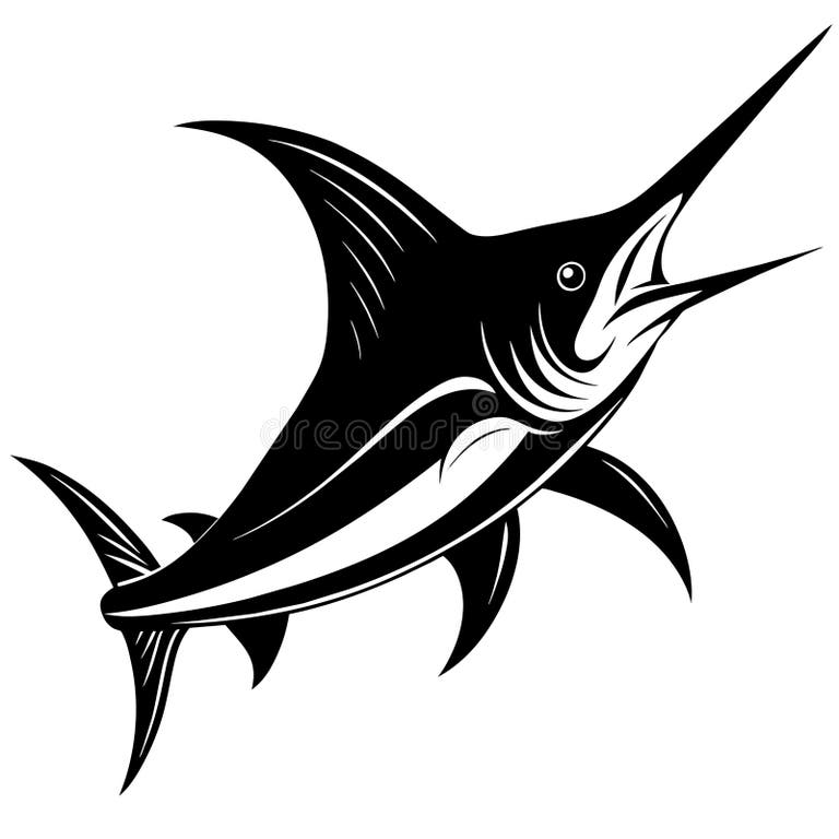 Swordfish Silhouette Stock Illustrations – 778 Swordfish Silhouette ...