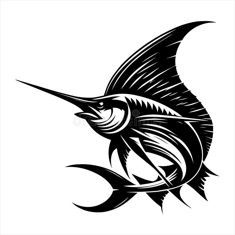 Swordfish Silhouette Vector Illustration Stock Vector - Illustration of ...