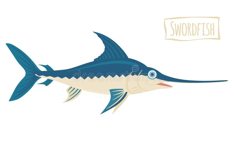 Swordfish, Vector Cartoon Illustration Stock Vector - Illustration of marlin, xiphiidae: 67864910
