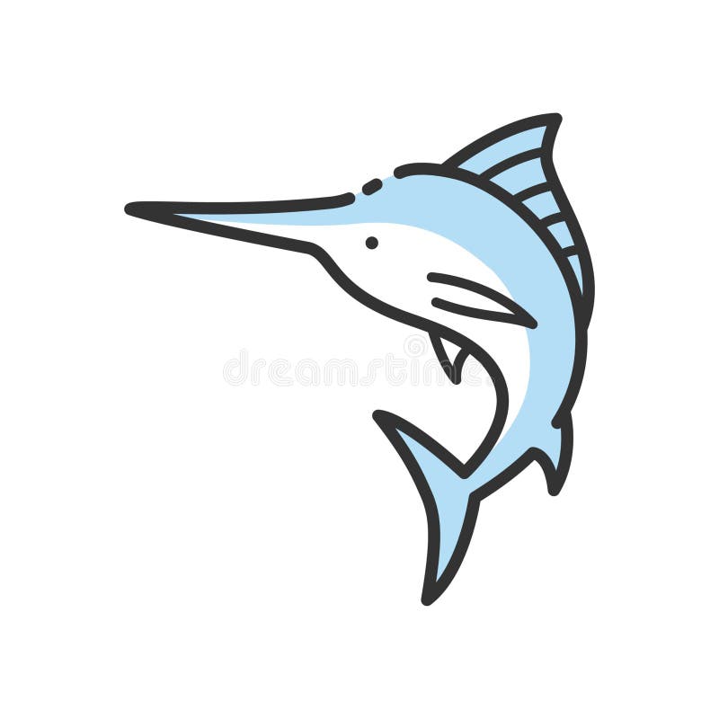 Swordfish on a White Background. Vector Illustration Decorative Design ...
