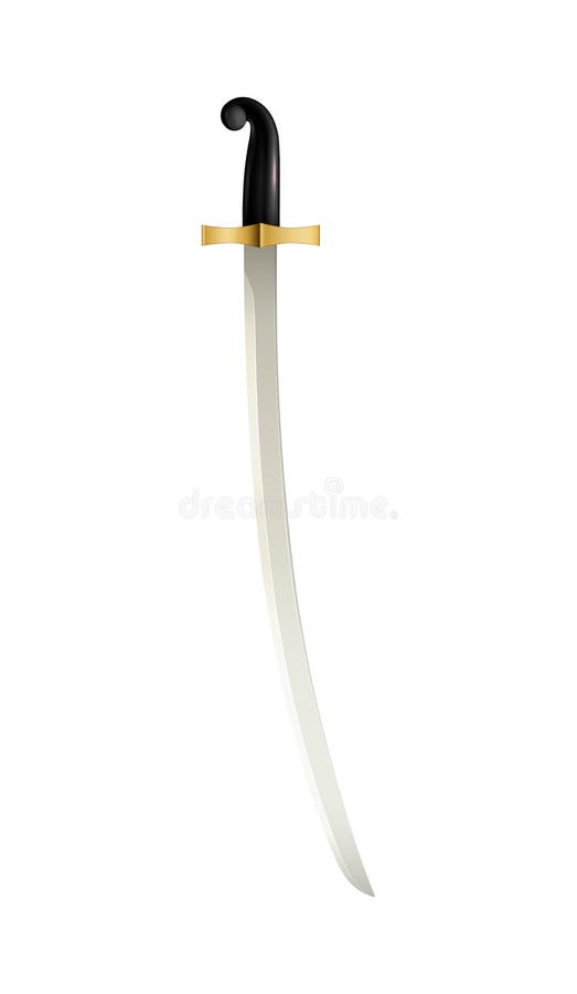 Curved Medieval Sword Composition Stock Vector - Illustration of shiny ...