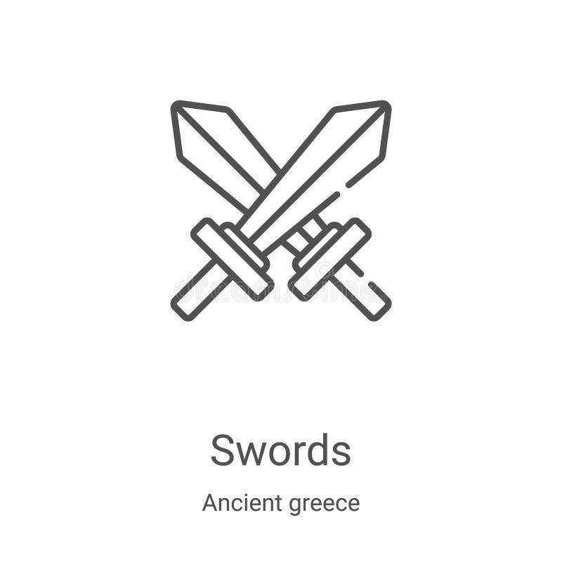 Swords Icon Vector from Ancient Greece Collection. Thin Line Swords ...