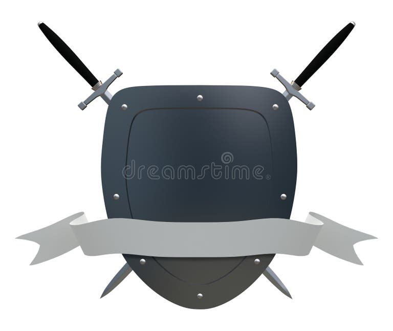 Swords Shield Scroll stock illustration. Illustration of sword - 51149300