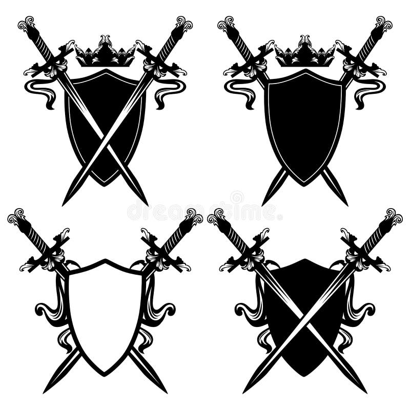 Swords and shields stock vector. Illustration of royalty - 44559605