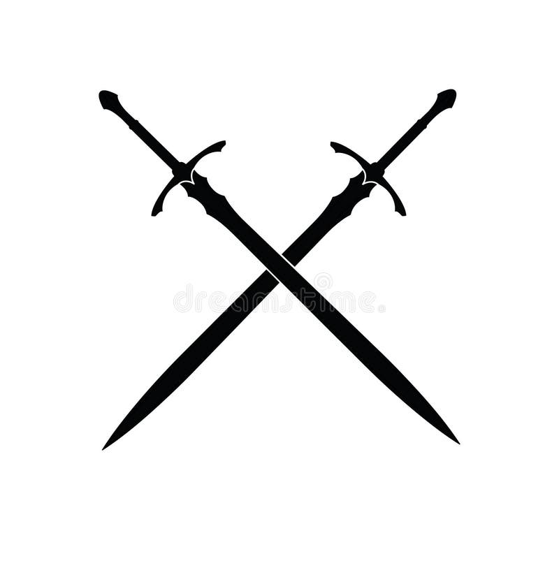 Swords Silhouette stock image. Image of knight, blade - 31333093