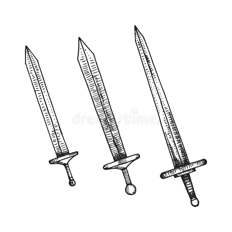 Swords vector hand drawing stock vector. Illustration of ancient - 92419919