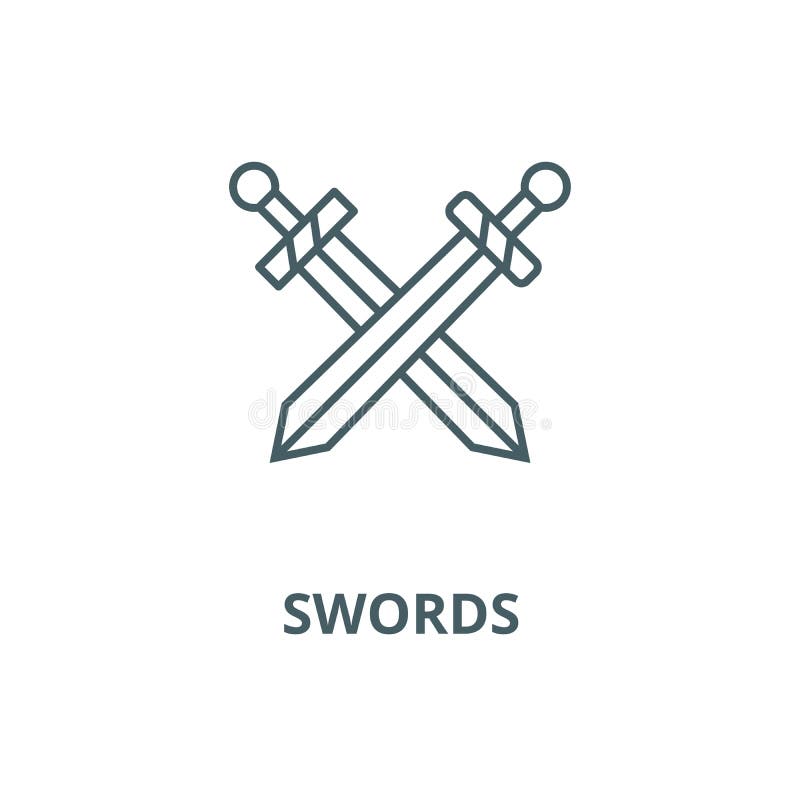 Swords Vector Line Icon, Linear Concept, Outline Sign, Symbol Stock ...