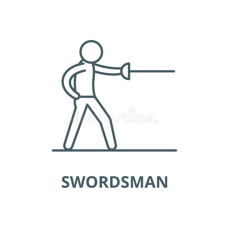 Swordsman Line Icon Concept. Swordsman Vector Linear Illustration ...