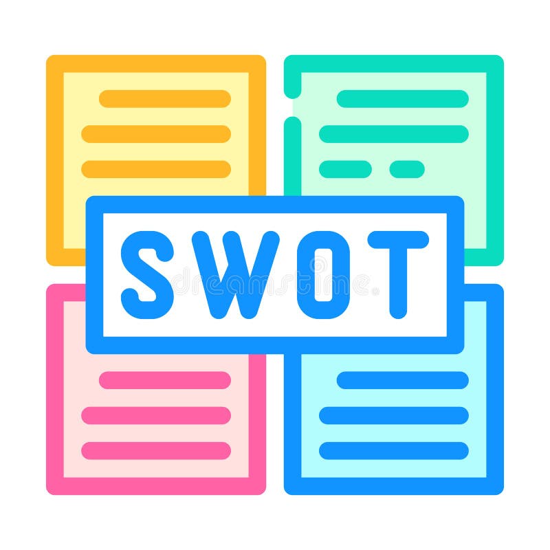 Swot Analysis Color Icon Vector Flat Illustration Stock Vector ...