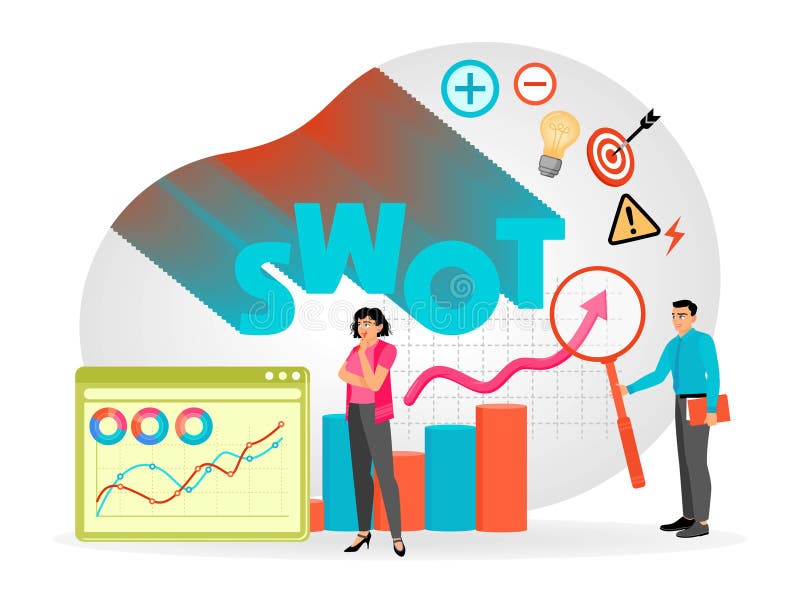 SWOT Analysis Concept. Group of Colleagues Makes Analysis of Strategy ...