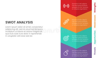 Swot Analysis Concept with Vertical Shape and Arrow Down for ...