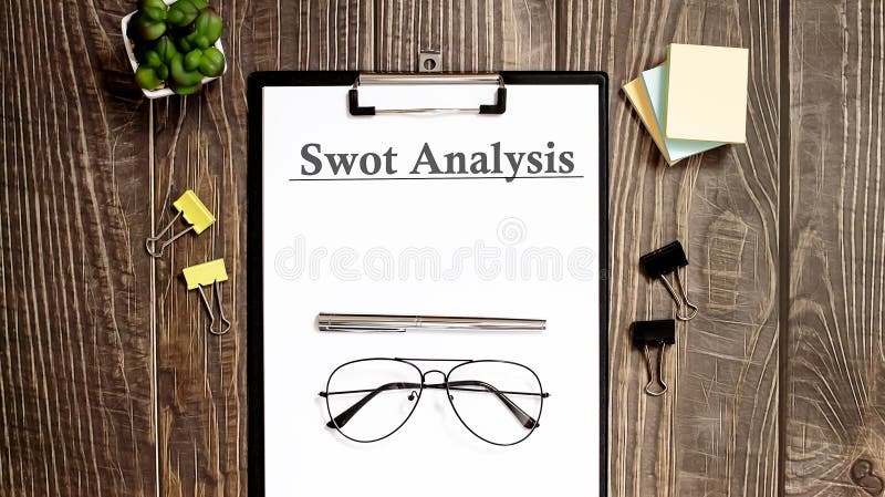 Swot Analysis Form on a Wooden Table Stock Photo - Image of note ...