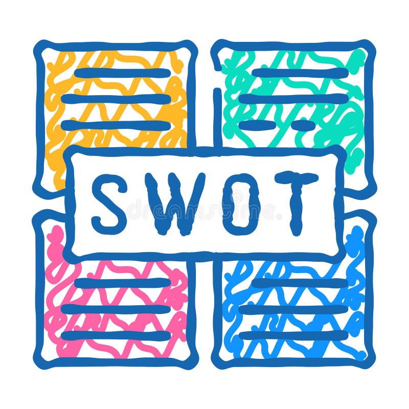 Swot Analysis Icon Doodle Illustration Stock Vector - Illustration of ...