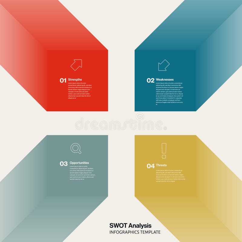 SWOT Analysis Infographic Template with Colorful Square Shapes ...