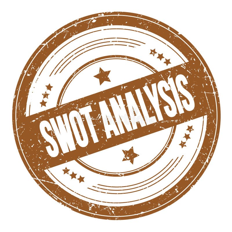 SWOT ANALYSIS Text on Brown Round Grungy Stamp Stock Illustration ...