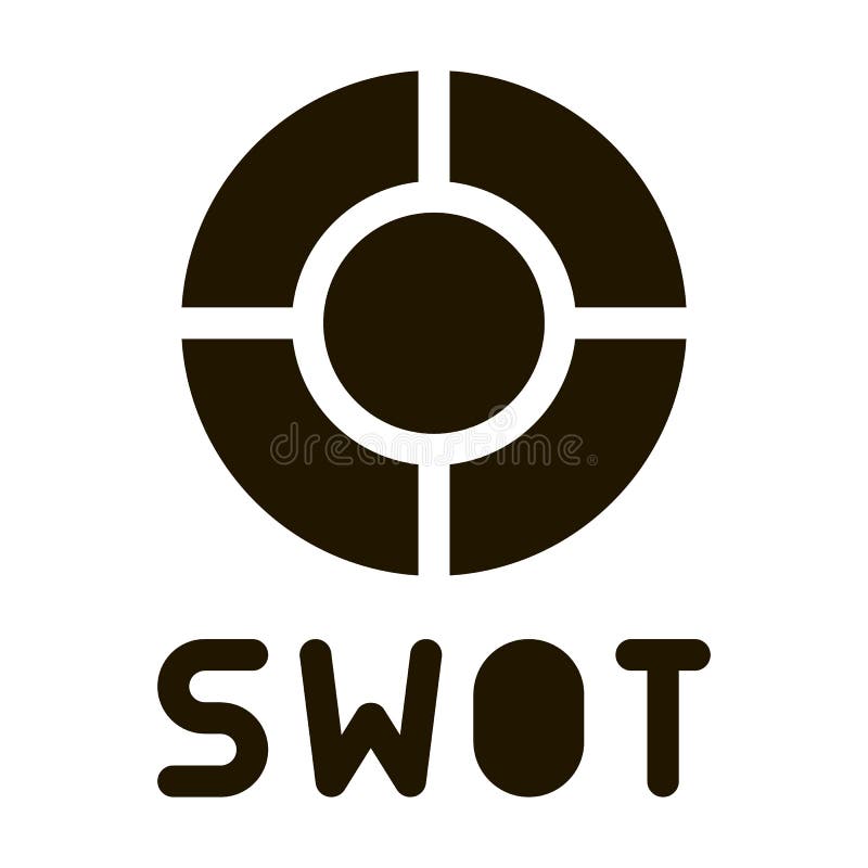Swot Circle Form Icon Vector Glyph Illustration Stock Vector ...