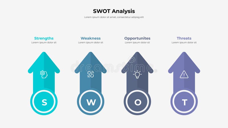 SWOT Diagram with 4 Options. Infographic Design Template with Four ...
