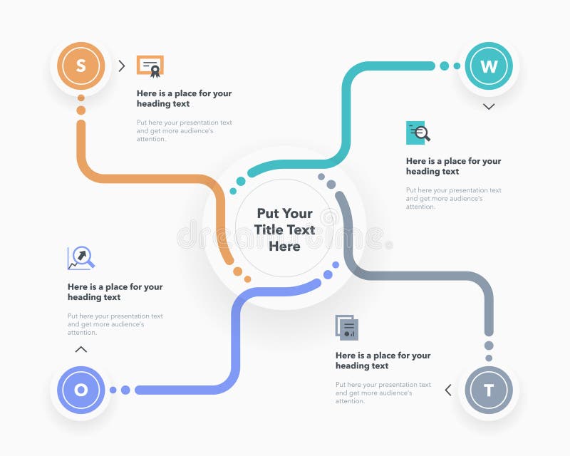 SWOT Diagram Template with Four Options and Place for Your Description ...