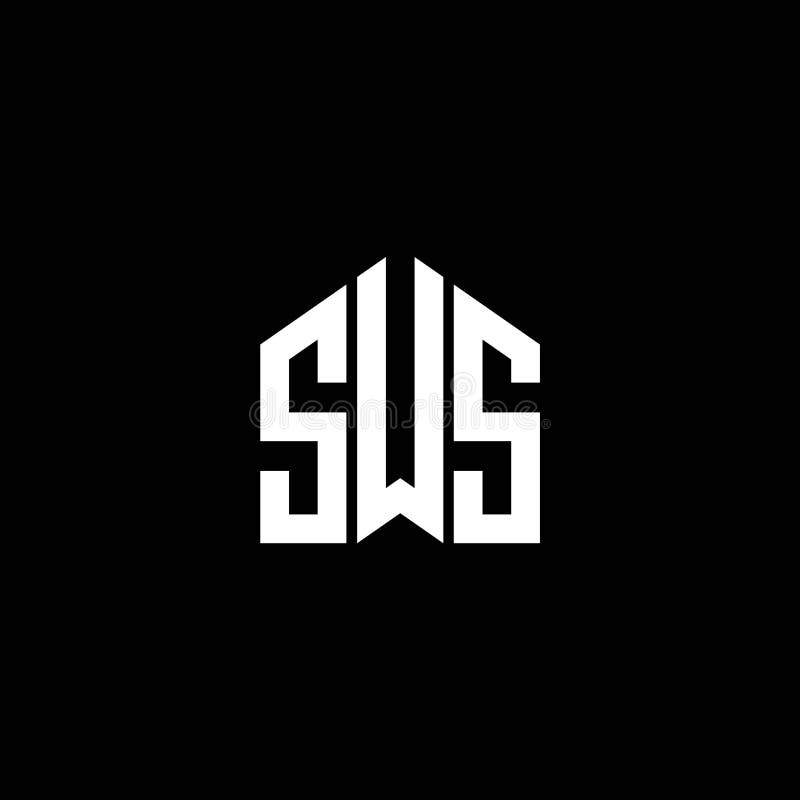 SWS Letter Logo Design on BLACK Background. SWS Creative Initials ...