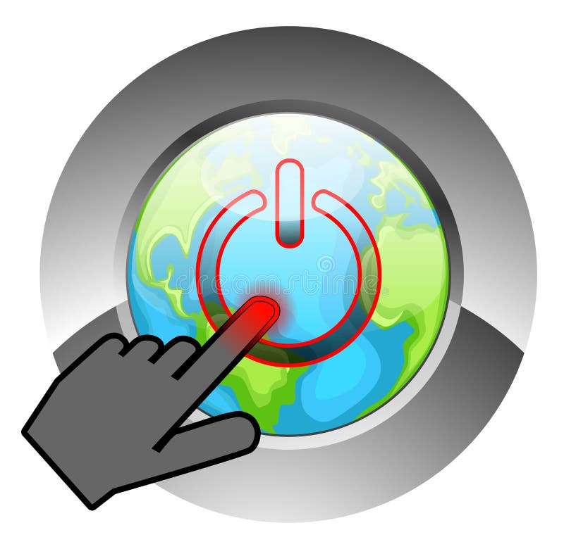 Swtiching off the World stock illustration. Illustration of screen ...