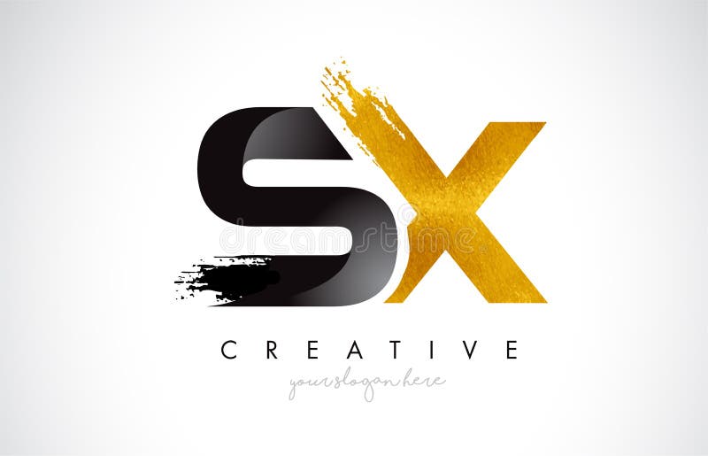 SX Letter Design with Brush Strot and Modern 3D Look Illustration de ...
