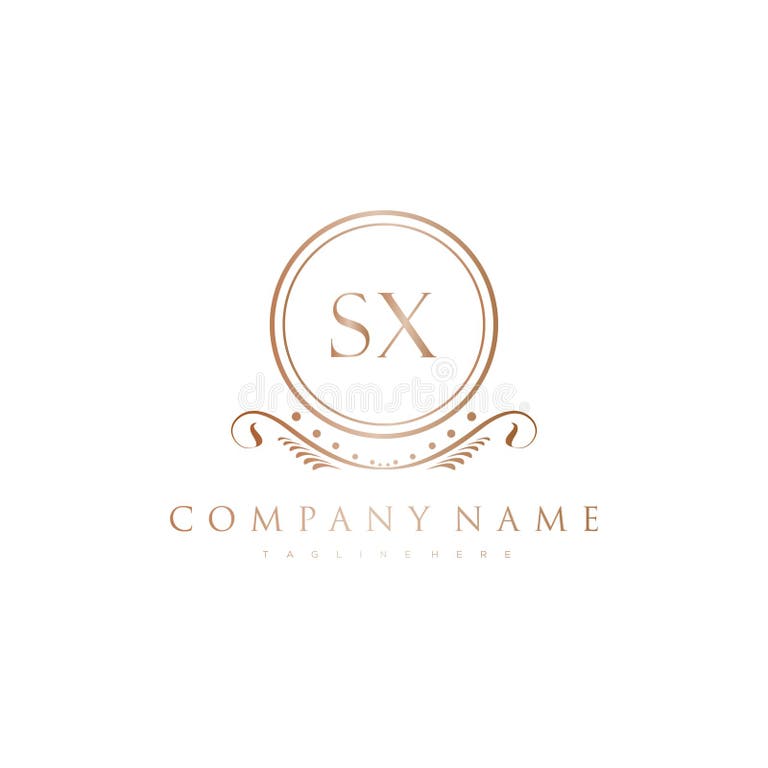 SX Letter Initial with Royal Luxury Logo Template Stock Vector ...