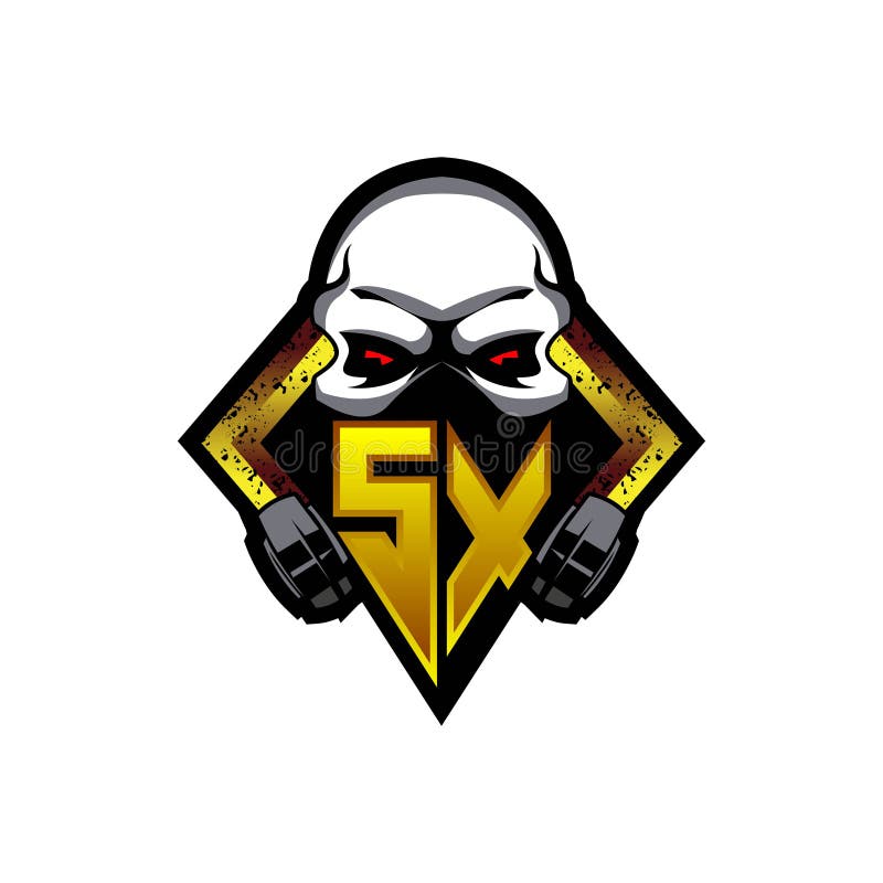 SX Logo Monogram with Skull Shape Designs Template Stock Vector ...