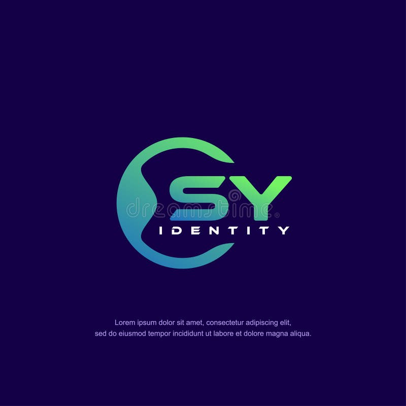 SY Initial Letter Circular Line Logo Template Vector with Gradient ...